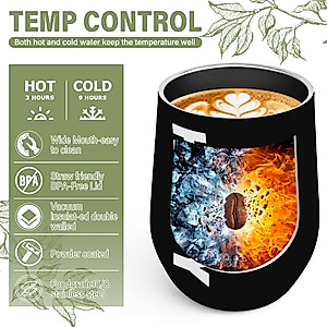 KAIRA Gift for Husband from Wife,Hubby Husband Nutrition Facts Insulated Funny Wine Tumbler,12 Oz with Lid Vacuum Stainless Steel Double Wall Coffee Travel Mug,Idea for Men(Black) (Pack of 1)