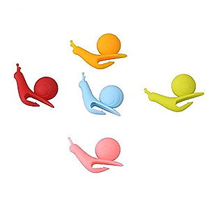 NaSh-Design 10 Pieces Cute Snail Shape Silicone Tea Bag Holder (Candy Colors)