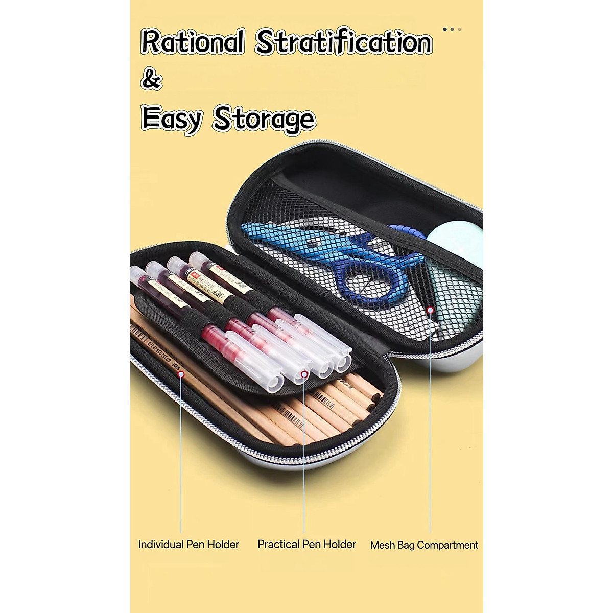 LZHIF Supercar Pencil Case Box Stocking Stuffers Large Capacity Organizer Cool Supercar Pen Bag Storage Box EVA Material Nice Gift (Black)