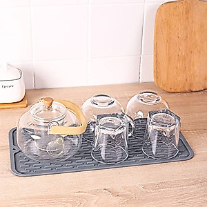 Silicone Dish Drying Mat, Kitchen Drying Mat Easy Clean for Multiple Usage Dry Mat for Dishes Silicone Drying Mat for Kitchen Counter Heat Resistant and Sink, Refrigerator Non Slip Dry Mat for Dishes