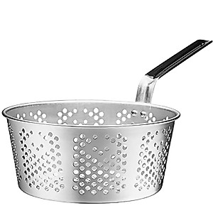 Bruntmor 2-in-1, 9 Quart Pre-seasoned Cast Iron Dutch Oven Kitchen Utensils Set With Handle And Deep Fry Basket With Stainless Steel Lid Skillets | All-in-One Camping Cookware Pots And Pans Set.