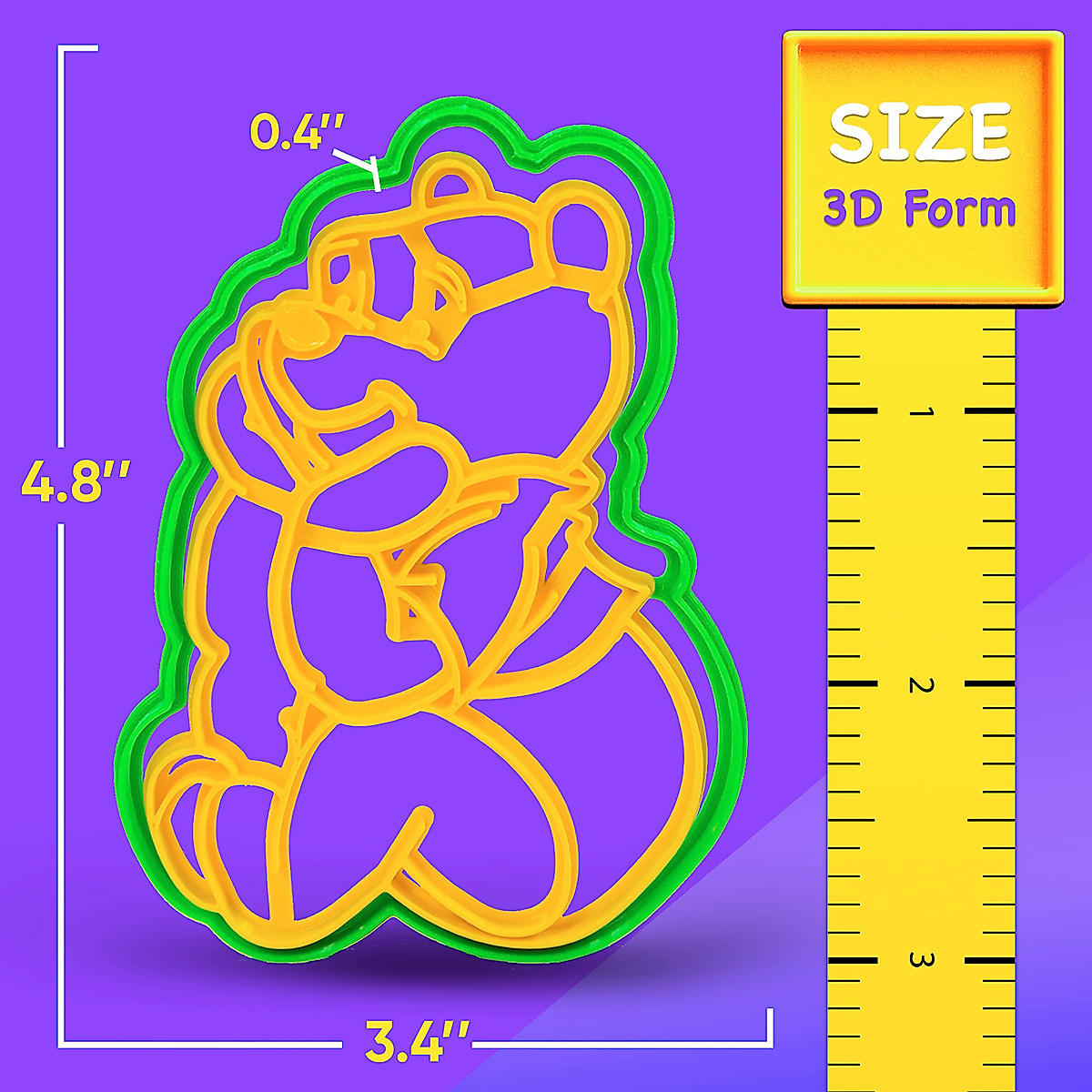 Cookie Cutter by 3DForme, Winny The Pooh Cake Fondant Frame Mold for Buscuit