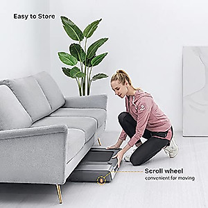 WalkingPad Folding Treadmill, Ultra Slim Foldable Treadmill Smart Fold Walking Pad Portable Safety Non Holder Gym and Running Device P1 Grey 0.5-3.72MPH