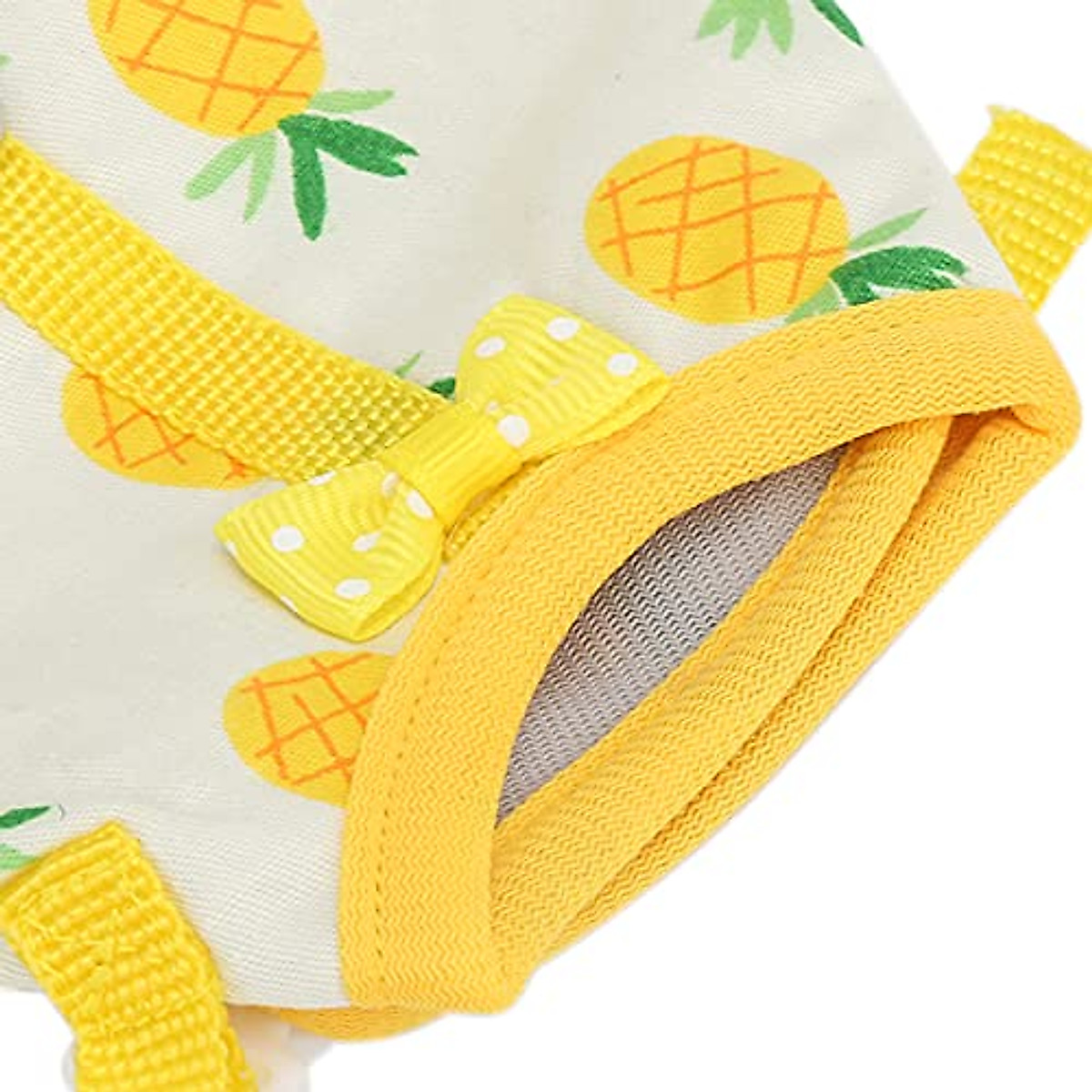 Luroze Guinea Pig Harness, Small Dog Harness Comfortable Cute Adjustable for Ferrets for Rabbits for Guinea Pigs for Chinchillas(S Number, Yellow Pineapple)