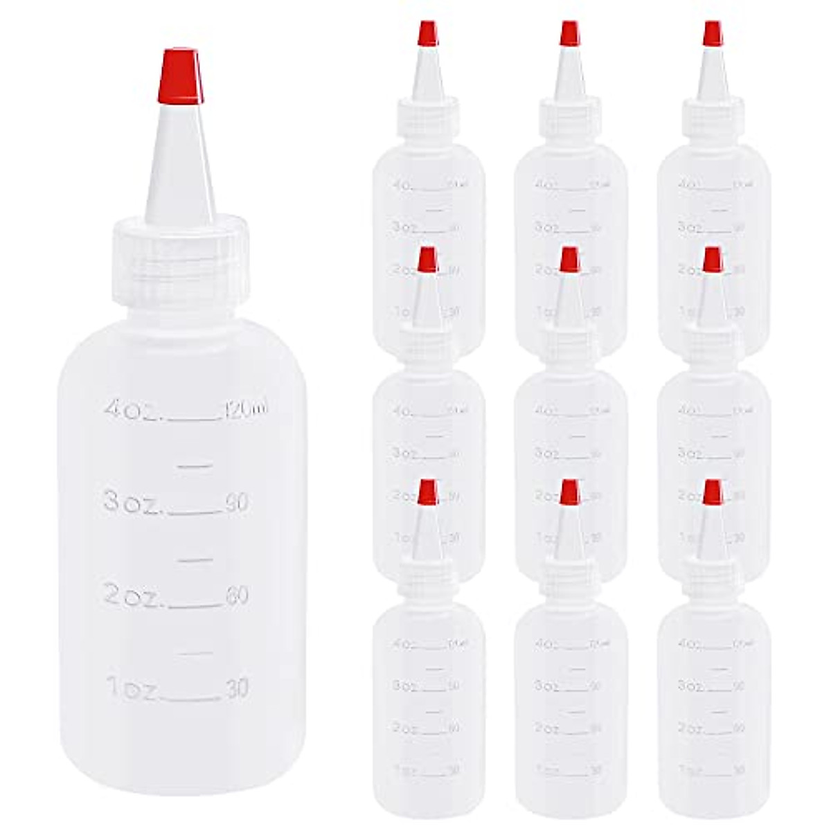 seewavom 10 Pack 4 Ounce Plastic Squeeze Bottles With Caps Plastic Small Dispensing Bottles Crafts, Art, Glue, Kitchen