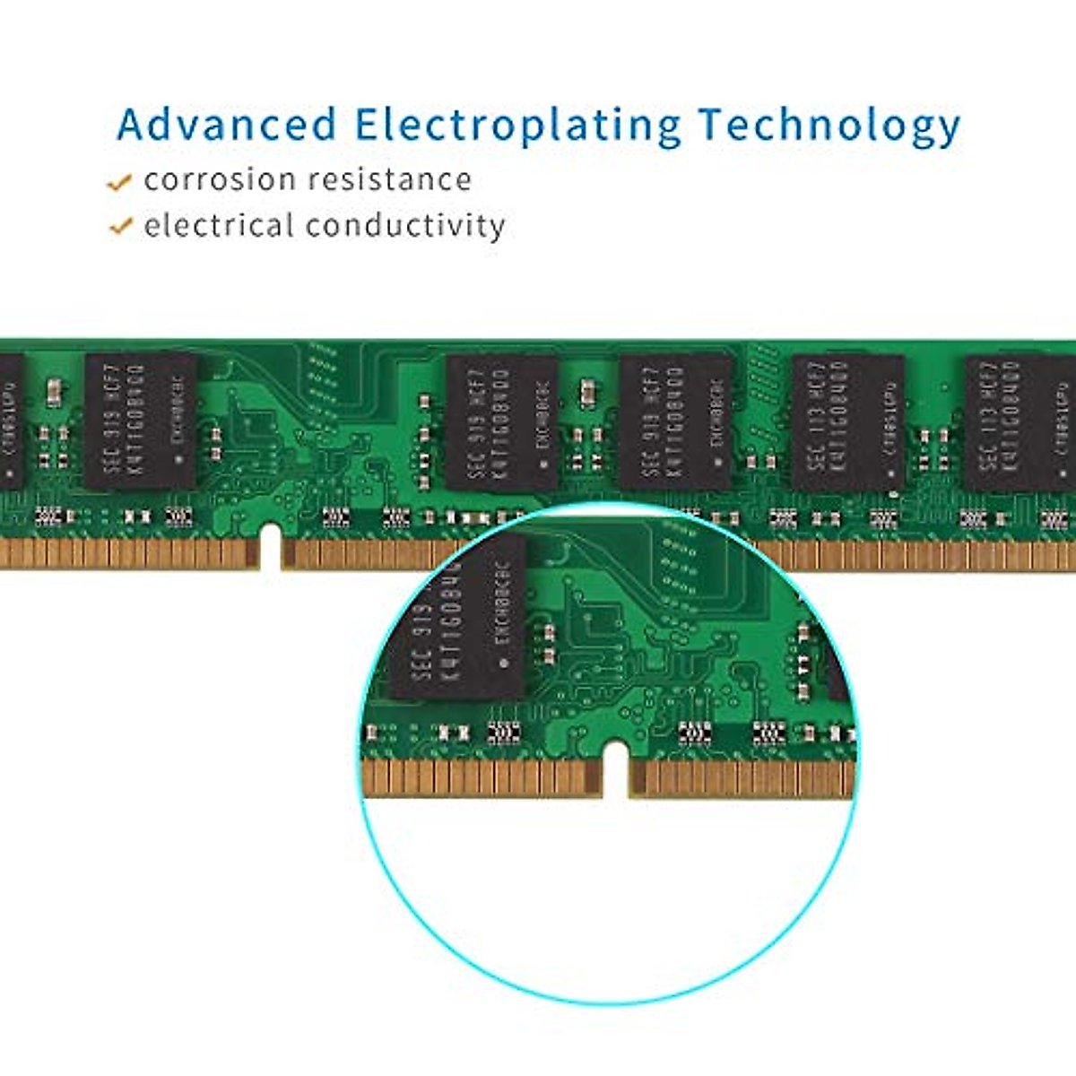 TECMIYO DDR2 Ram 8GB Kit (4X2GB) Desktop Ram DDR2 800 PC2-6400U Dimm PC2 2GB CL6 1.8V 240 Pin Non-ECC Unbuffered Desktop Memory Ram Modules
