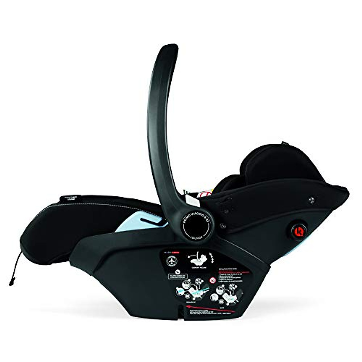 Peg Perego Primo Viaggio 4-35 Lounge - Reclining Rear Facing Infant Car Seat - Includes Base with Load Leg & Anti-Rebound Bar - for Babies 4 to 35 lbs - Made in Italy - Onyx (Black)