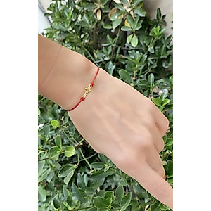 Live Gems | 14K Gold Filled Sideways Cross Red String Bracelet, Red String Cross Charm Bracelet, Summer Jewelry Gift for Her, Birthday Jewelry