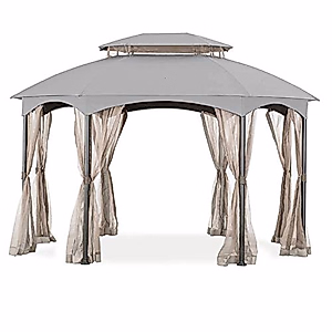 Garden Winds Replacement Canopy for The Manhattan Oval Gazebo - Riplock 350 - Slate Gray