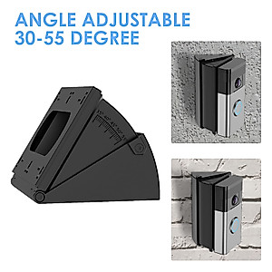 CAVN Angle Mount (30 to 55 Degree) Compatible with Video Doorbell Wired/Pro, Angle Mount Replacement Adapter Adjustment Mounting Plate Bracket Wedge Corner Kit with Screwdriver and Screws