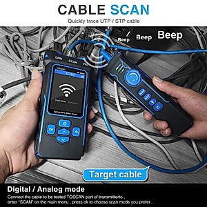 NOYAFA Network Cable Tester with Optical Power Meter VFL, CAT5 CAT6 Cable Toner Ethernet Cable Tester, RJ11 RJ45 Network Tester for Telephone, Ethernet, Video, PoE Tester Wire Tracer Fiber Tester