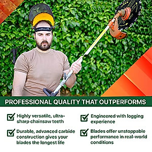 FORESTER Brush Cutter Blades and File Set - Trimmer Chainsaw Tooth Saw Blade - for Trimming Trees, Cutting String, Underbrush, and More - 20 Tooth 9" Circular Brush Blade with 3/16" File