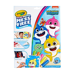 Crayola Baby Shark Color Wonder Pages, Mess Free Coloring For Toddlers, Toddler Coloring Activity, Travel Toy, Gift for Kids