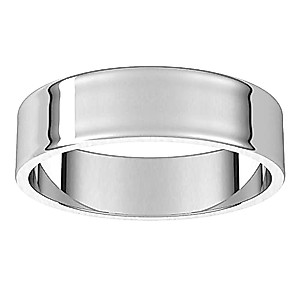 Banvari 14K White Gold 5mm Flat Ultra-Light Band Size 8| Made in USA