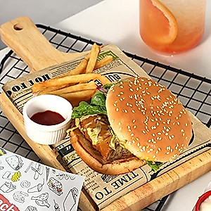 200 Sheets Deli Paper Sheets Paper,12x12 inch Newspaper Food Wrap Paper Grease Resistant Tray Liners,Waterproof Wrapping Food Picnic Paper for Home Kitchen Baking Hamburger Sandwich Food Basket