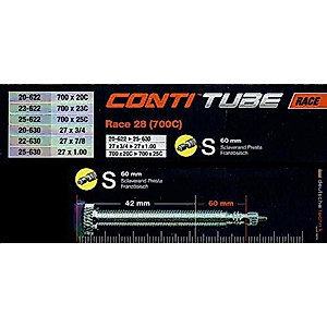 Continental 2 Set Tube Race 28 700 × 20-25 C (French Style 60 mm)