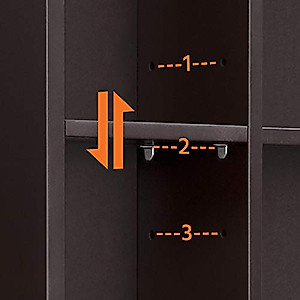 Topeakmart Home Bathroom Shelf Space-Saving Over The Toilet Storage Cabinet with Adjustable Shelf and Glass Door, Espresso