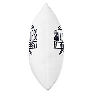 Mountain Ski & Winter Snow Skier Designs Adventures are The Best, Snow Skiing and Skiers Throw Pillow, 16x16, Multicolor