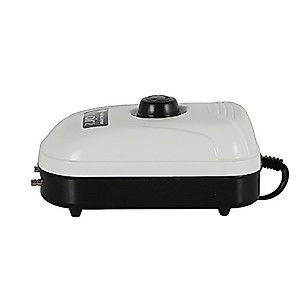 EcoPlus ECOair2 Adjustable Air Pump 126 GPH - 3 Watt with Two Outlets, Grey/Black