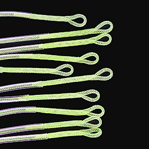Maxcatch Fishing Braided Leader Loop Connectors 30/50lb for Fly Fishing Line 10PCS (Yellow, 50lb)