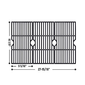 SHINESTAR 16 7/8 Inch Grill Grates Replacement for Thermos, Charbroil 463436215, 463432215, 461442114, 463420508, 463436214, Master Chef, Backyard Gas Grill Parts, Heavy Duty Cast-Iron, 3-Pack