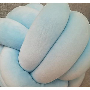 XIA ZHI Handmade Velvet Knot Ball Plush Throw Pillow -Elegant Cozy Toy Gift Home Bedroom Couch Office Sofa Decoration 8.66 inch (Light Grey)