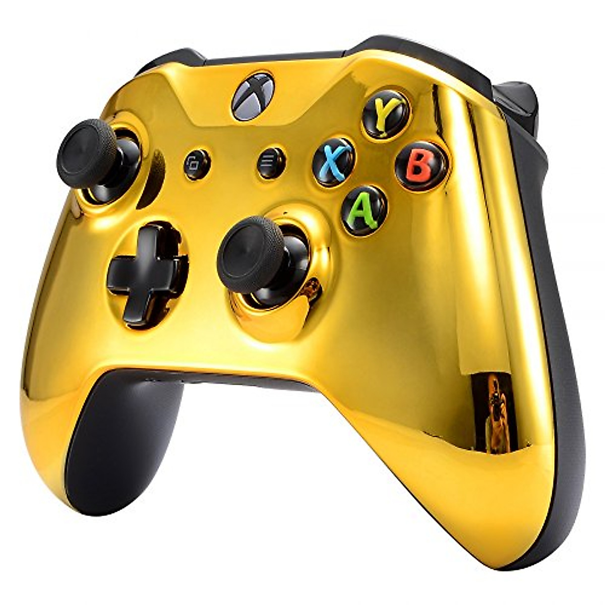 eXtremeRate Chrome Gold Front Housing Shell Faceplate for Xbox One S & Xbox One X Controller - Controller NOT Included