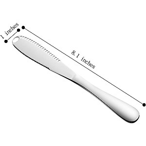 AXIAOLU Stainless Steel butter Spreader Knife, 3-in-1 Kitchen Gadgets, Curler, Butter Grater, Multifunctional Chopping Slot with Serrated Edge (Silver, 4)