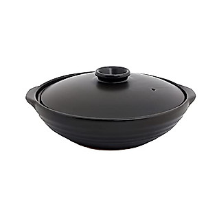 GREATUS Korean Dojagi J Pot/Korean Stone Pot with lid, Stone Bowl for Kimchi Budae Sundubu Stew(Small)