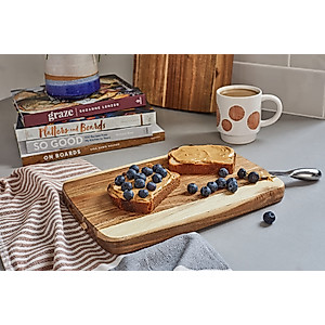 Set of 2 Sonder Los Angeles Acacia Wood Cutting Boards with Juice Groove, Gift Box Included - Small & Medium Sizes: 14x10x1in & 12x8x1in. Ideal for Meat, Vegetables, and Organic Produce Sustainable