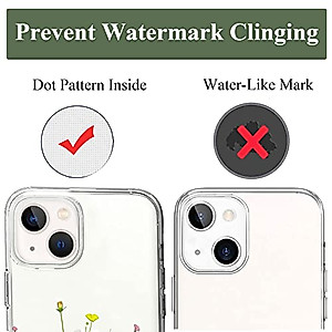 Unov Clear Case with Design Embossed Floral Pattern Compatible with iPhone 14 /13 Soft TPU Bumper Slim Protective 6.1 Inch (Flower Bouquet)