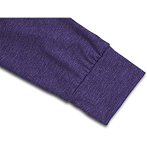 LaLaLa Womens Sweatshirts with Pockets Crewneck Casual Cotton Long Sleeve Tunic Top Shirts with Leggings (Medium,Purple)