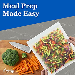 rezip Gallon Freezer Safe Reusable BPA-Free Food Grade Storage Bag 4-Pack, Leakproof, Dishwasher Safe, Travel Friendly, (4) Gallon 16-Cup/128-Ounce