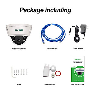 Poe Security Camera Outdoor Indoor SV3C HD 5MP IP POE Camera, 24PCS IR lights HD 65FT Night Vision, Home Surveillance Smart Motion Detect, Remote Access, IP66 Waterproof, Onvif Conformant, H.265, RTSP