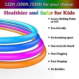 3D Printing Pen PCL Filament Refills 1.75mm, Pack of 20 Colors, Low Melting Temp of 70℃, High-Precision Diameter, Non-Toxic Non-Clogging(200 FT)（not Included 3D Pen）