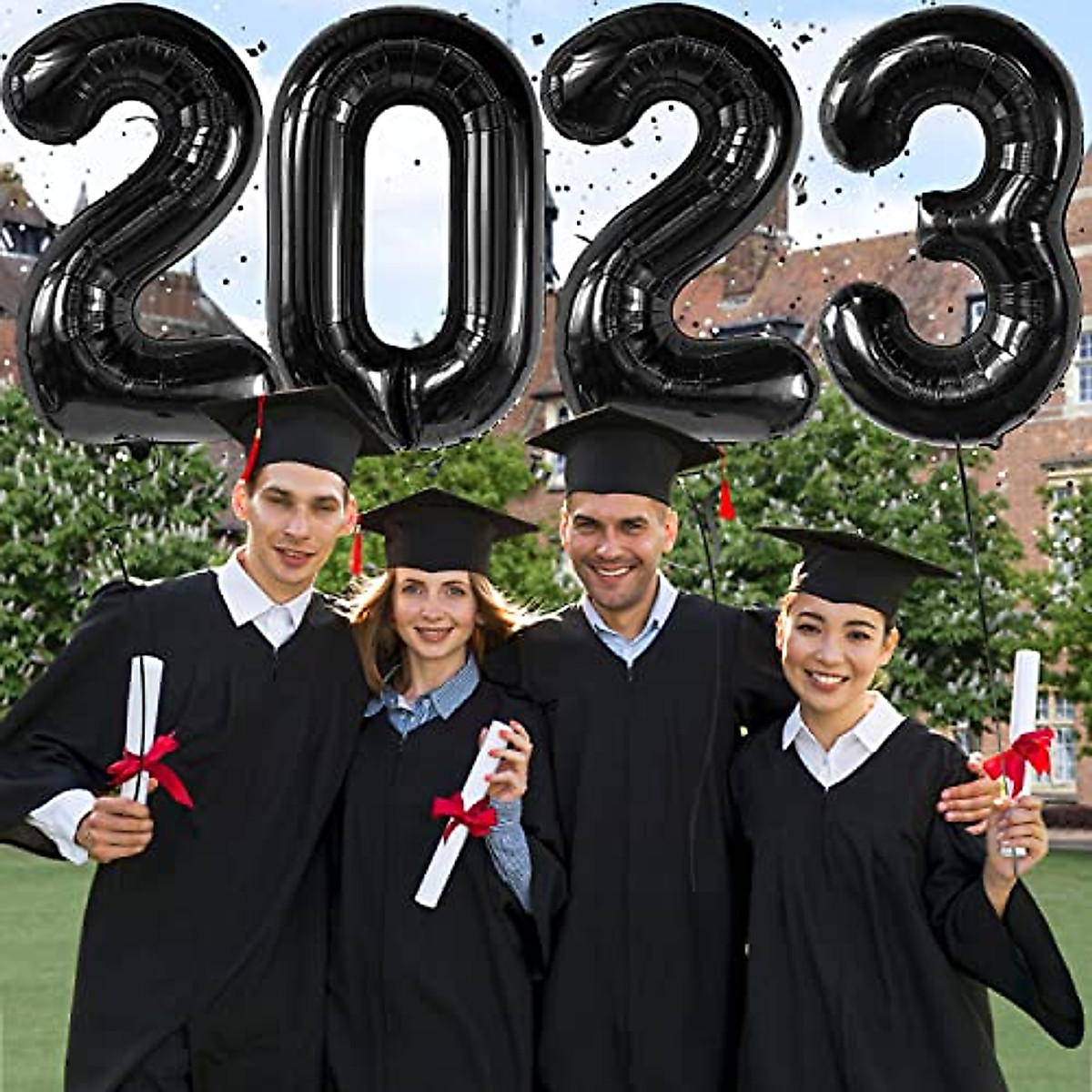 2023 Black Number Balloons - 40 Inch Large Size Foil Number Balloons for 2023 New Years Eve Party Festival Party Supplies Graduation Decorations