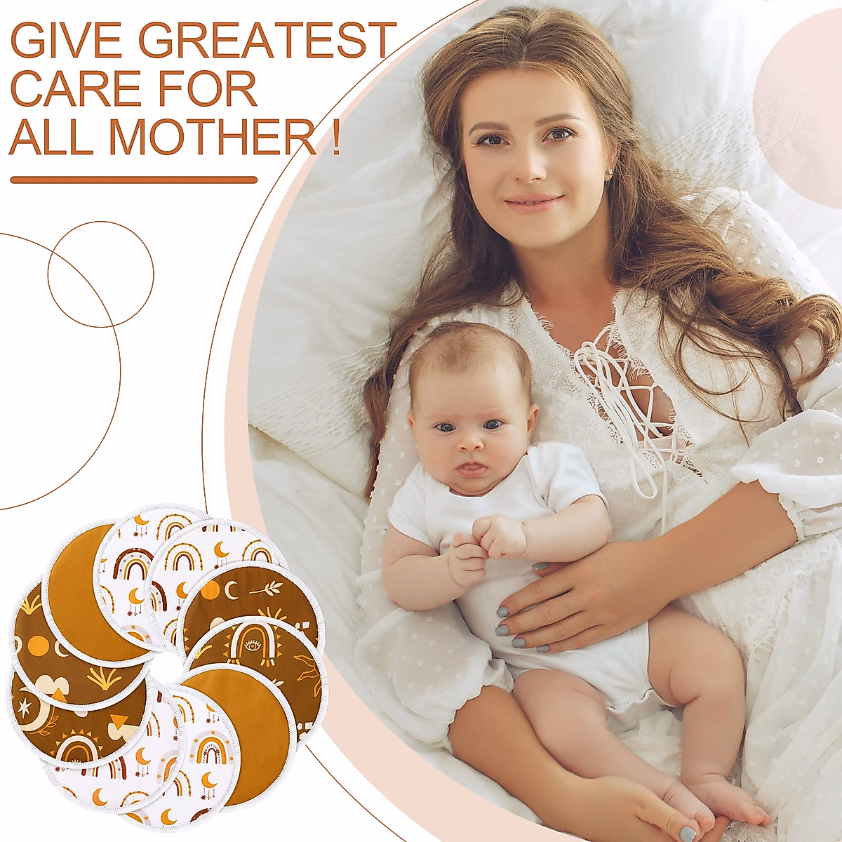 Berlune 20 Pcs 4.7" Reusable Nursing Pads Washable, Cotton Soft Breast Pads, Absorbent Nipple Pads with Storage Bag and Laundry Bag for Breastfeeding Pumping Bra