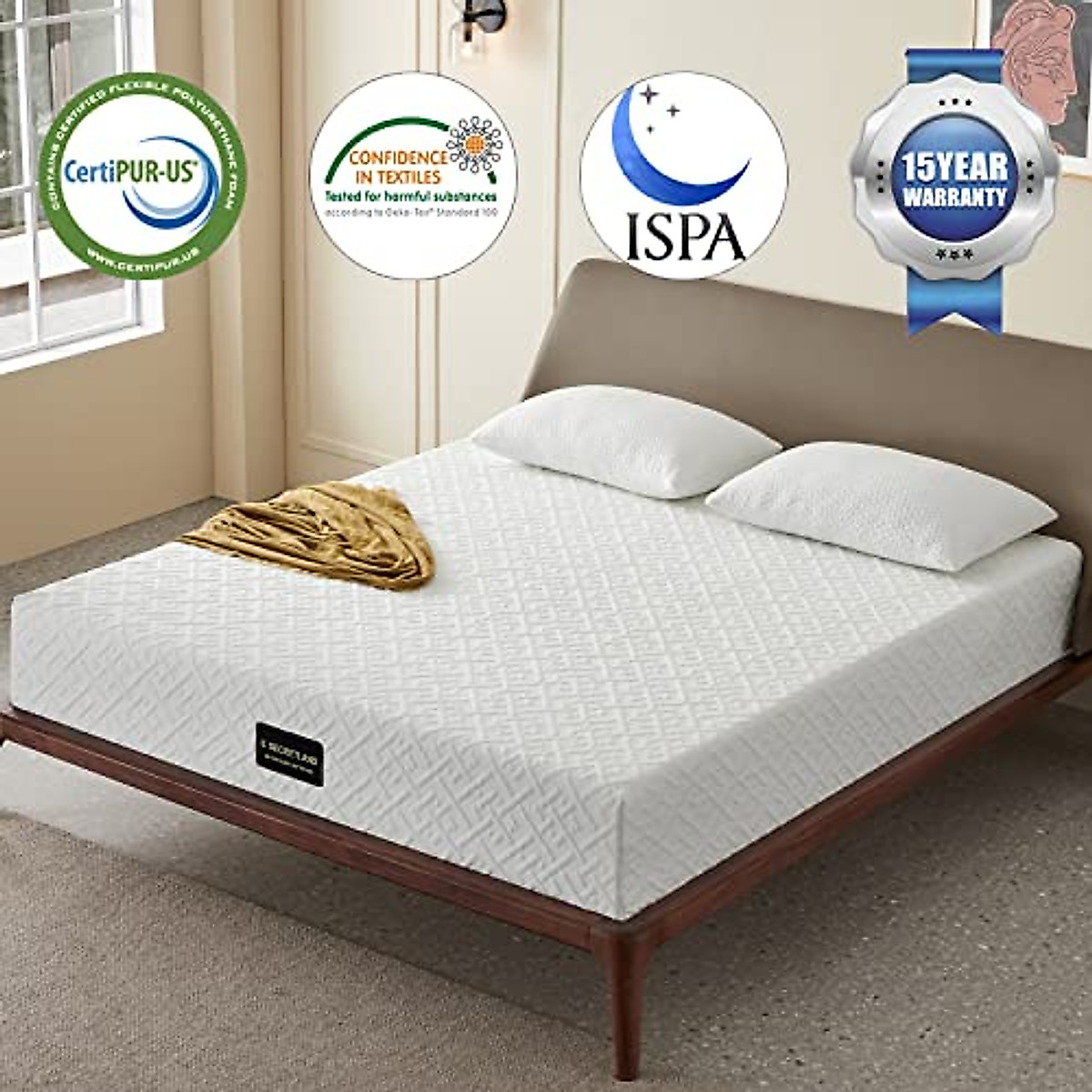 King Mattress,SSECRETLAND Upgrade 12 Inch Gel Memory Foam Mattress in a Box,Comfortable and Breathable Mattress for Sleep Relief,Ultimate Motion Isolation,Fiberglass Free,Plush