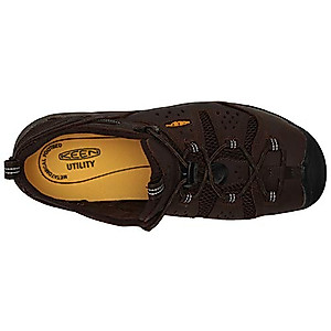 KEEN Utility Men's Atlanta Cool 2 Low Soft Toe ESD Non Slip Work Shoe, Cascade Brown/Forest Night, 12 Medium US
