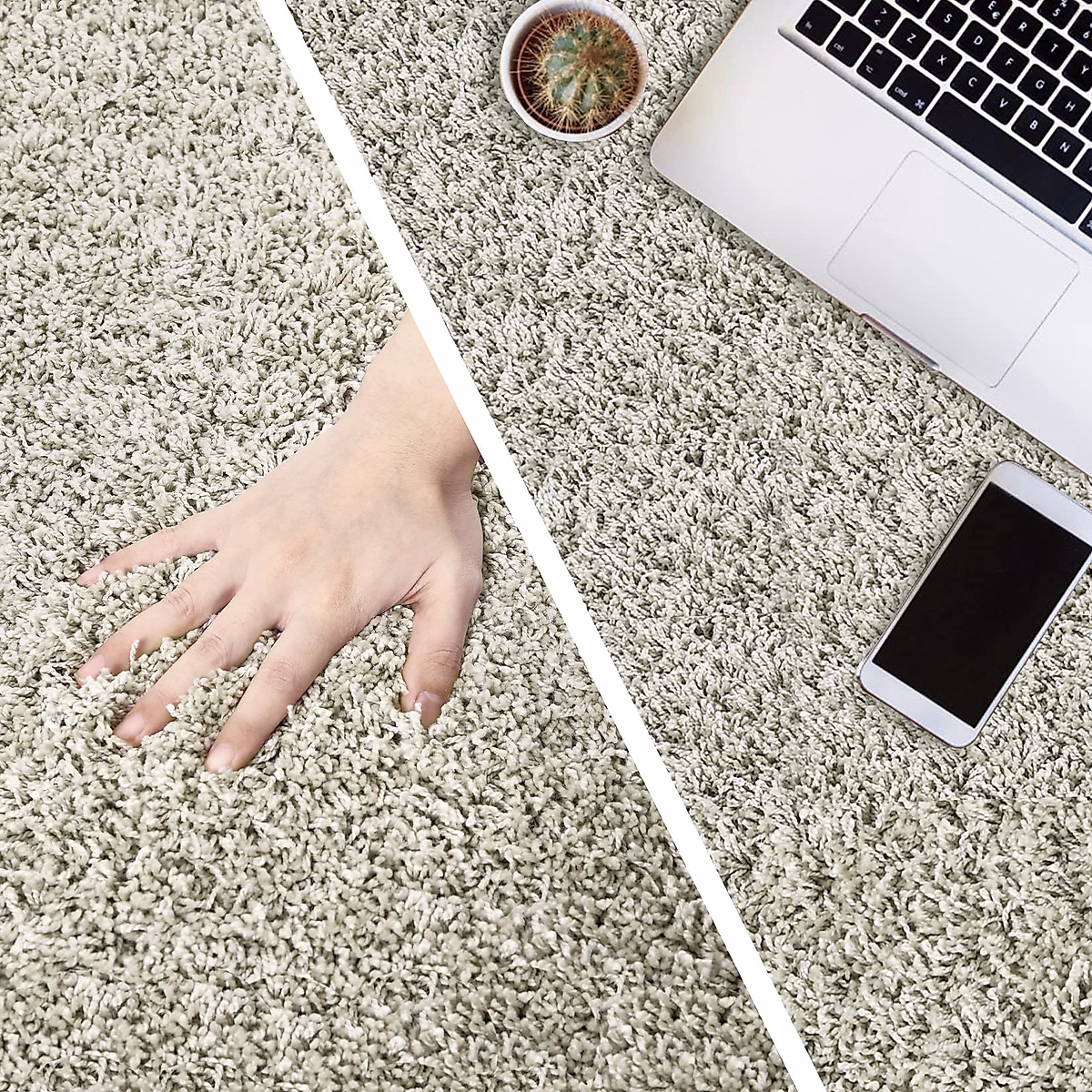 Fashionwu Grey Shag Rug 11 x 15 Shaggy Area Rug for Bedroom Soft Luxury High Pile Fluffy Rug Modern Fur Rug Non-Slip Cozy Furry Plush Rugs Carpet Accent Rug for Living Room Bedroom, Gray, 11 x 15 Feet