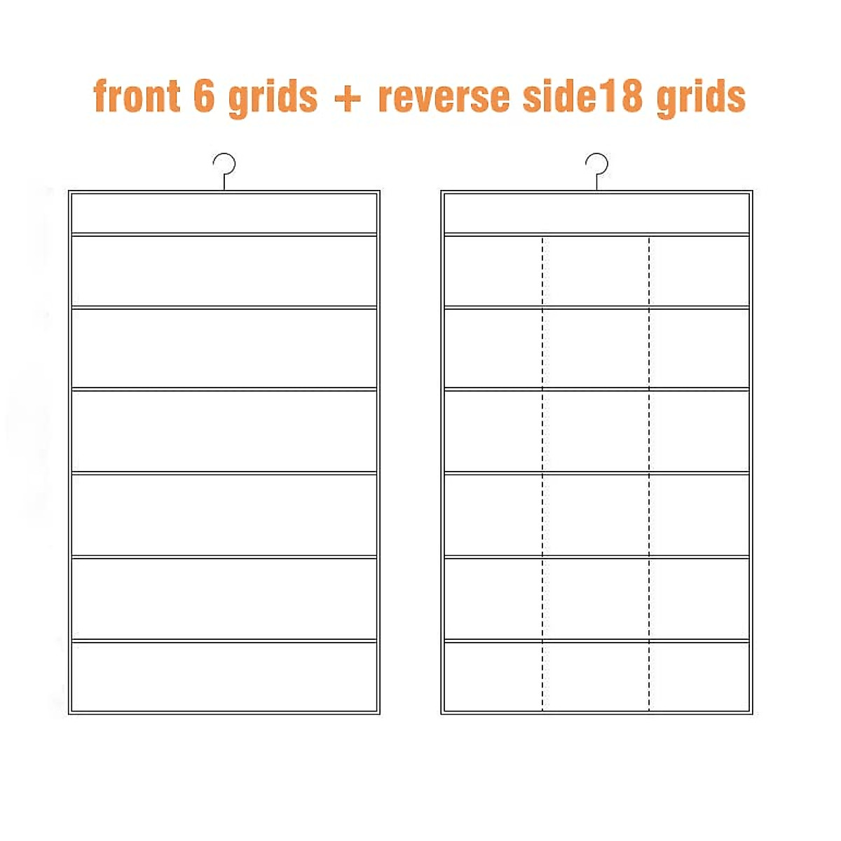 Hanging Bra Closet Organizer and Storage Pockets Wall Organizer 24 Pockets Enlarged Hanging Mesh Pockets Dual Sided Wall Closet Underwear,Bra,Socks,Accessories with Hanger (Grey)