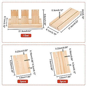 PH PandaHall Earring Holder Jewelry Display Wood Earring Necklace Stands with 6pcs Earring Cardboard Wood Earring Display Stands for Selling Earring Showing Jewelry Displaying Business Card