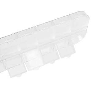 ASKIKYER 12 Grids Jewelry Dividers Box Organizer 13x5x1.5cm, Compartment: 2.5x2cm,Clear Plastic Bead Case Storage Container for Jewelry Beads, Nail Art, Craft Findings, 8 Pack
