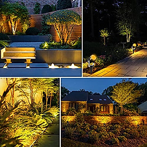 LINQELLY Solar Spotlights Solar Outdoor Lights, Landscape Garden Lights Solar Spot Lights IP65 Waterproof Outdoor Spotlight Auto On/Off Decorative Lighting for Garden Yard Lawn Path 4 in 1