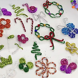 100 Pcs Glitter Sparkle Green Pipe Cleaners Chenille Stem for DIY Crafts,Arts,Wedding,Home,Party,Holiday Decoration 6 mm x 12 Inch (Glitter Green)