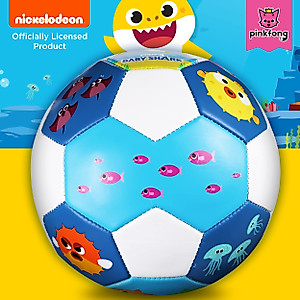 Capelli Sport Baby Shark's Big Show! Kids Soccer Ball Size 3, Family Design Officially Licensed Futbol for Boys and Girls Soccer Players, Multi