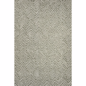 Modern Herringbone Chevron Collection Area Rug - Handmade Wool Carpet, Durable for High Traffic, Contemporary Design for Living Room, Bedroom, Dining Room Decor (HB-A, 6' Round)