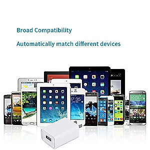 USB Wall Charger FOBSUNLAND ®. USB Wall Plug 5V 2.1A AC Power Adapter Compatible with iPhone,Pad,Samsung,Tablet,Kindle and More (White 2pack)
