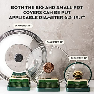 Pot Lid Holders With Removable Drain Tray Lid Stand Rack for Kitchen Cooking Pot Lid Organizer Spoon Rest Holder Cutting Boards Gold Rack