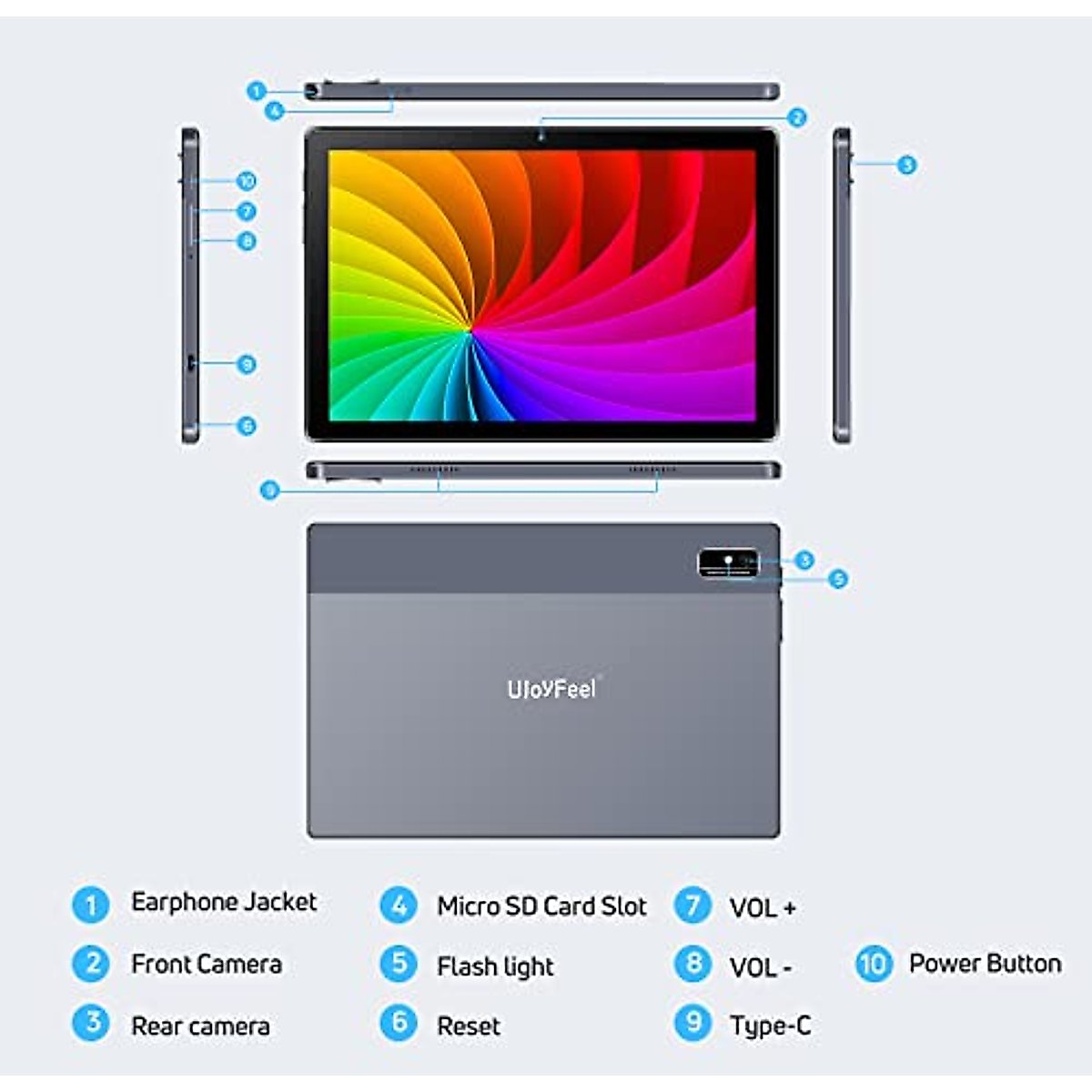 Tablet 10 inch Android Tablets Computer 64GB 512GB Expand, Android 12 Tablet with 10.1 inch IPS Screen, WiFi Tablet 10+ inch with Dual Camera Bluetooth Google Metal Case
